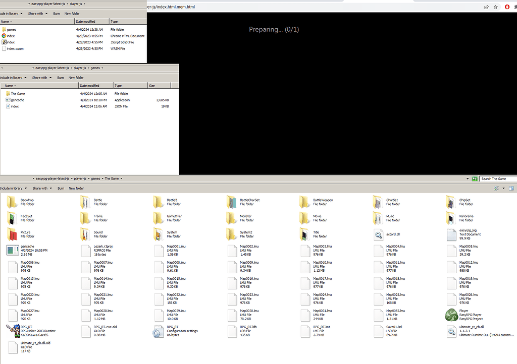 Help with Web Player stuck on "Preparing" - Player - EasyRPG Community